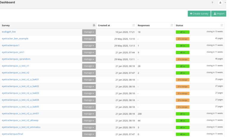 The Dashboard – SurveyEngine GmbH