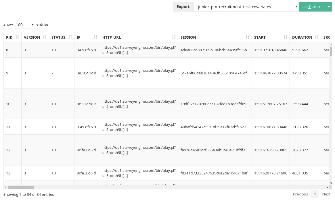 The Data Screen – SurveyEngine GmbH